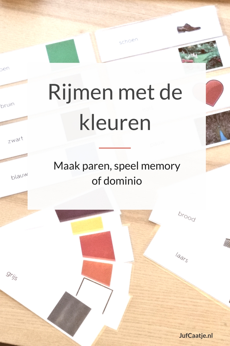 Rijmen met kleuren - maak woordparen, speel memory of domino - Juf Caatje